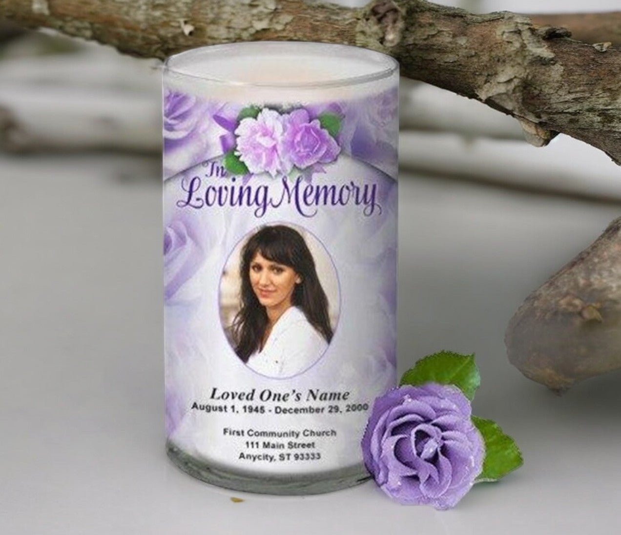 Rapture Glass Personalized Memorial Candle - The Funeral Program Site ...