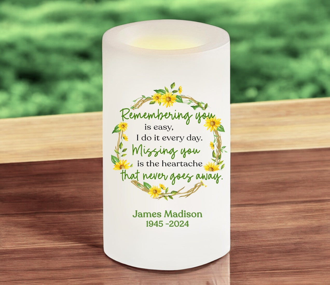 Remembering You Personalized Flameless LED Memorial Candle – Funeral ...