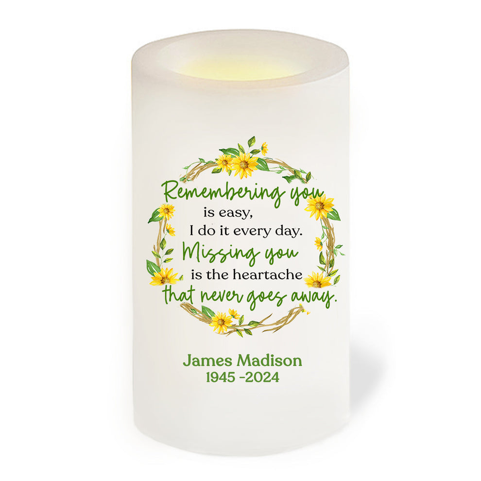 Remembering You Personalized Flameless LED Memorial Candle – Funeral ...