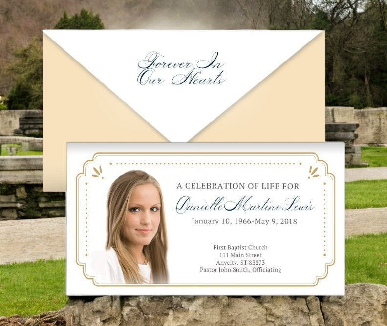Scallop Frame Envelope Fold Funeral Program Design Print – Funeral ...