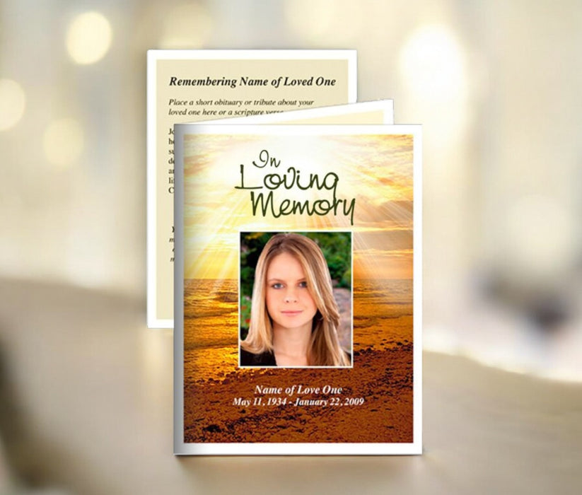Shine Small Memorial Card Template – Funeral Program-Site Funeral ...