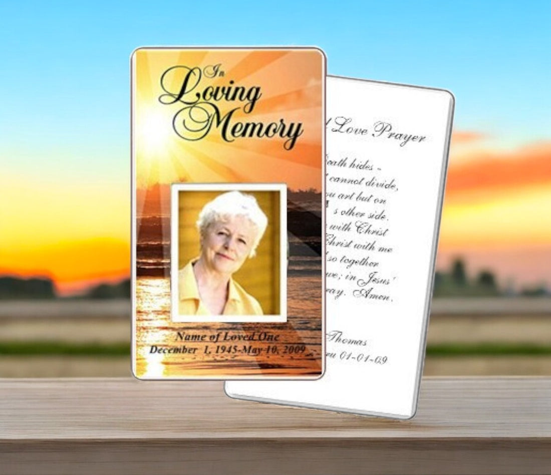 Sunrise Prayer Card Template – Funeral Program-Site Funeral Programs ...
