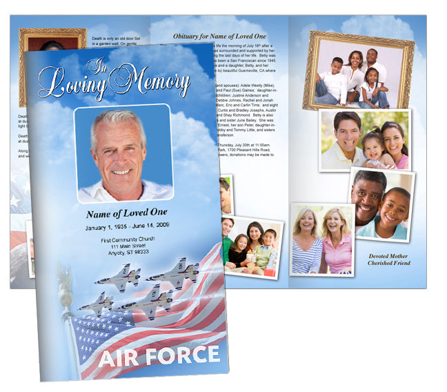 Air Force Trifold Funeral Brochures Template – Funeral Program-Site ...