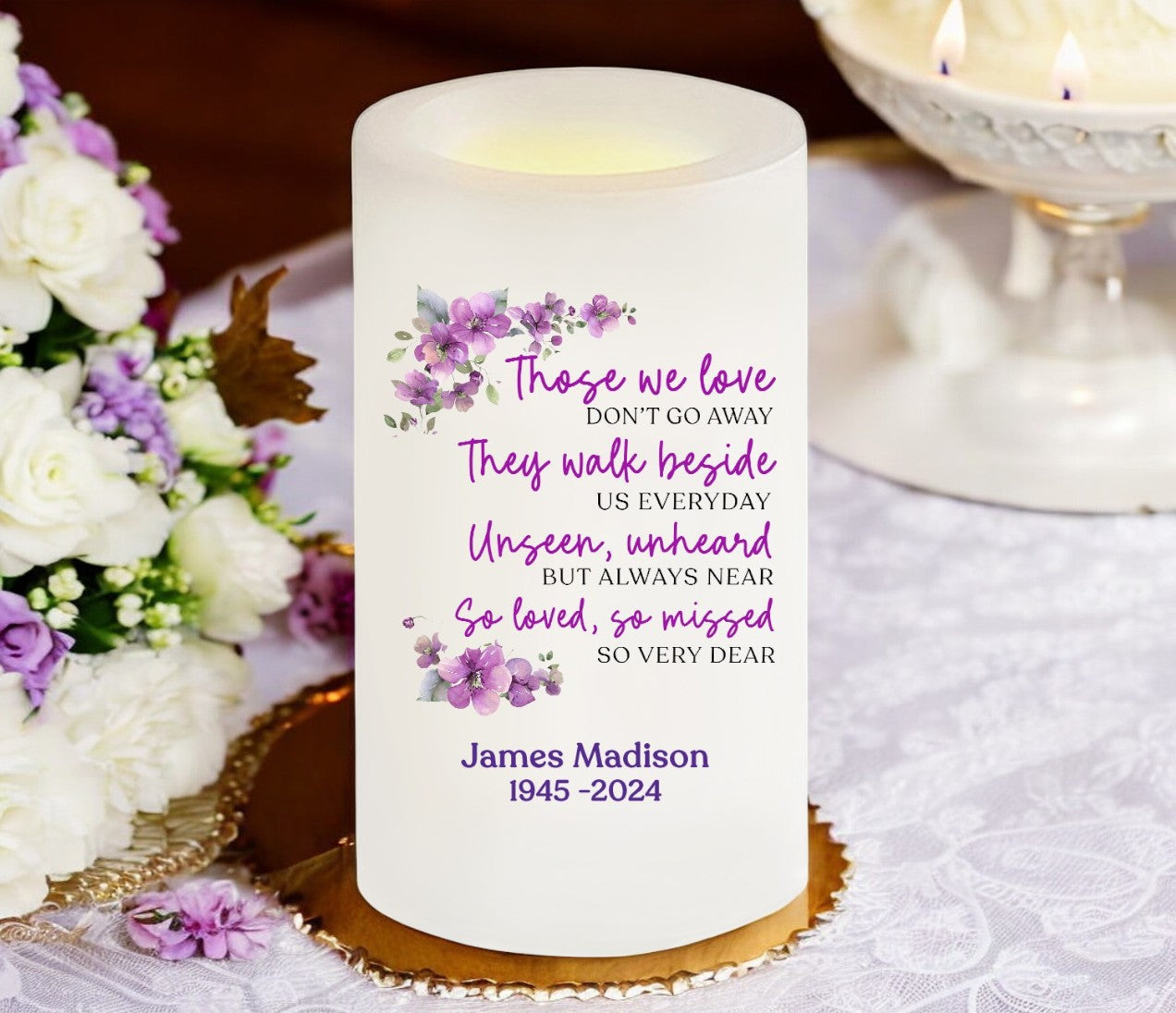 Those We Love Personalized Flameless LED Memorial Candle – Funeral ...