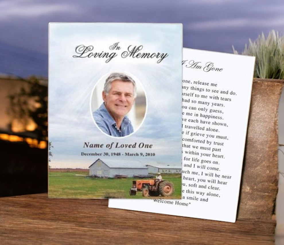 Farm Small Memorial Card Template – Funeral Program-Site Funeral ...
