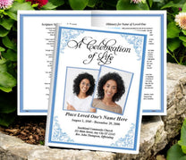 Blue Tribute Funeral Booklet Template – Funeral Program-Site Funeral ...