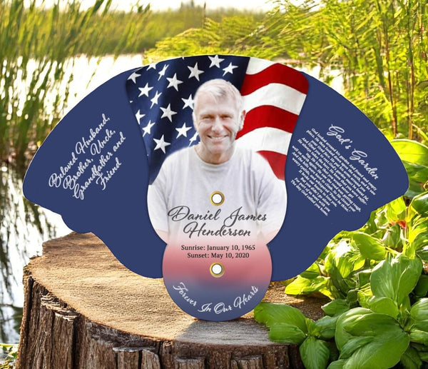 US Flag Folding Memorial Fan (Pack of 10) – Funeral Program-Site ...