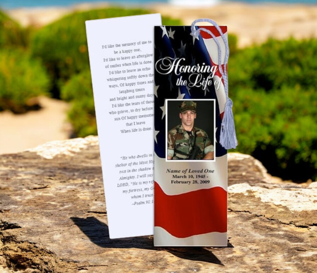 US Flag Memorial Bookmark Template – Funeral Program-Site Funeral ...