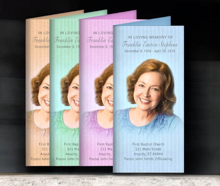 Vertical Stripes Long Fold Funeral Program Design & Print – Funeral ...