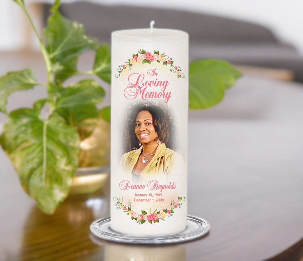 Victoria Personalized Wax Pillar Memorial Candle – Funeral Program-Site ...