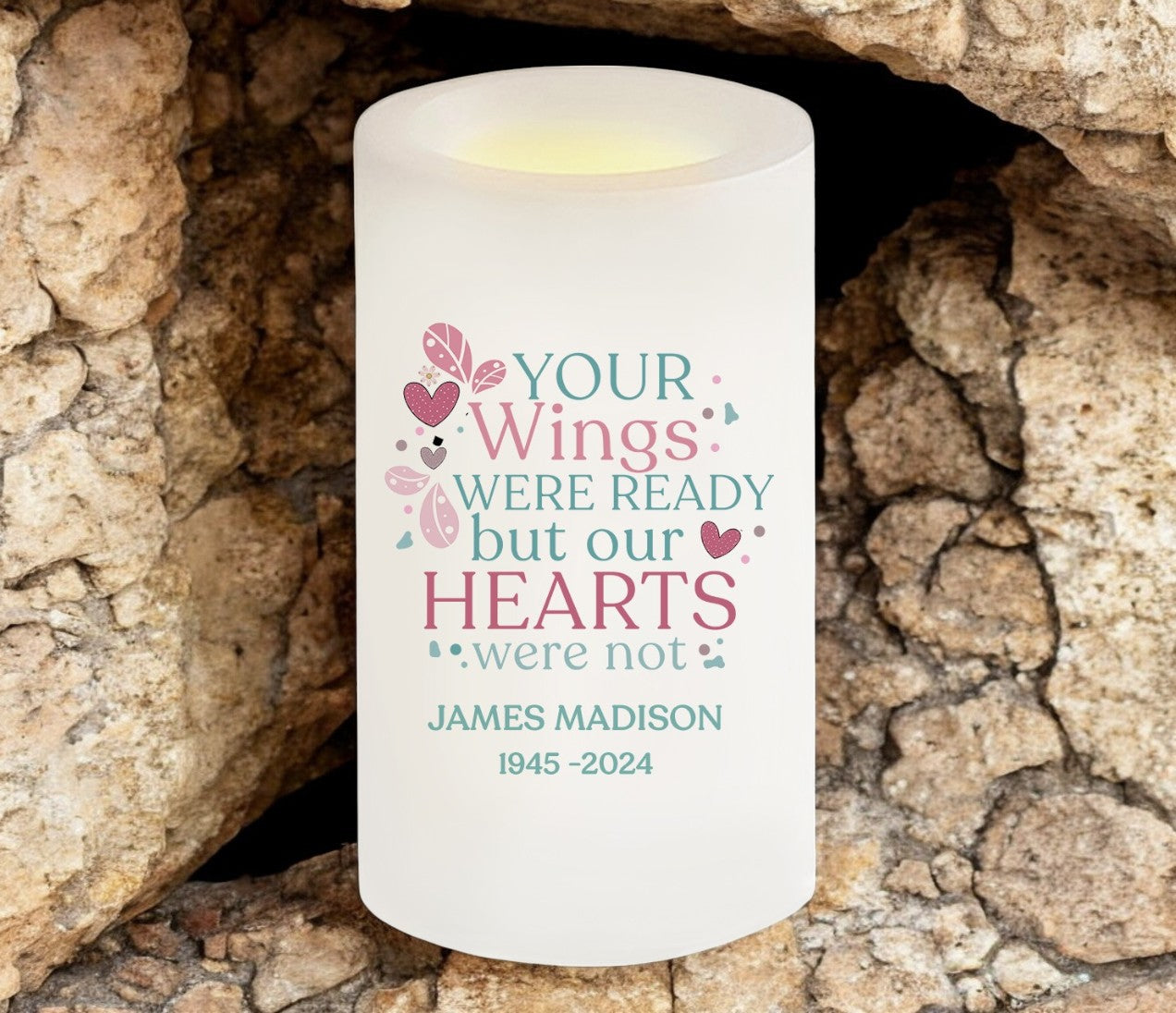 Wings Were Ready Personalized Flameless LED Memorial Candle – Funeral ...