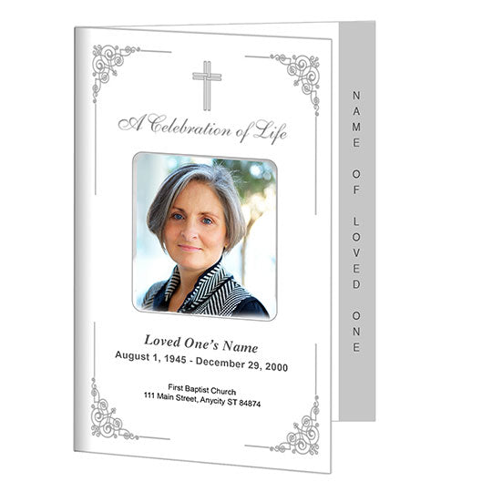 Charming Funeral 4-Sided Graduated Program Template – Funeral Program ...