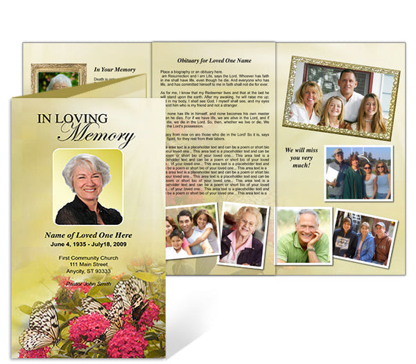 Bouquet Funeral Brochures Template – Funeral Program-Site Funeral ...