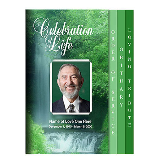 Cascade 8-Sided Graduated Funeral Program Template – Funeral Program ...