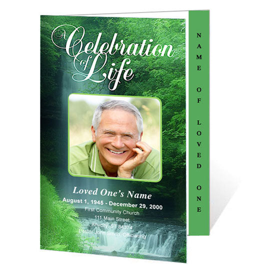 Cascade 4-Side Graduated Funeral Program Template – Funeral Program ...