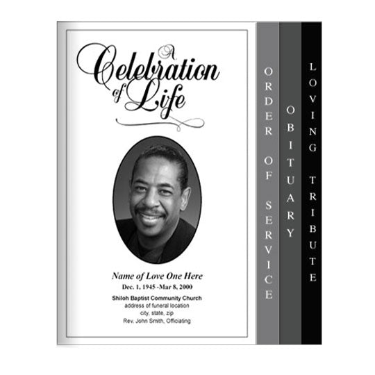 Classic 8-Sided Graduated Funeral Program Template – Funeral Program ...