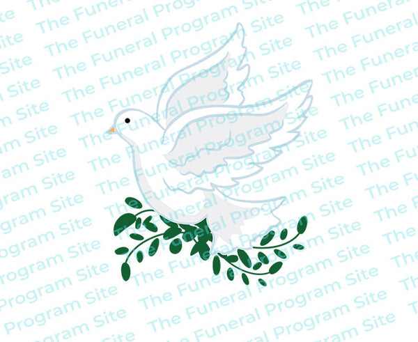 White Dove Ready Made Funeral Clipart Design – Funeral Program-Site ...