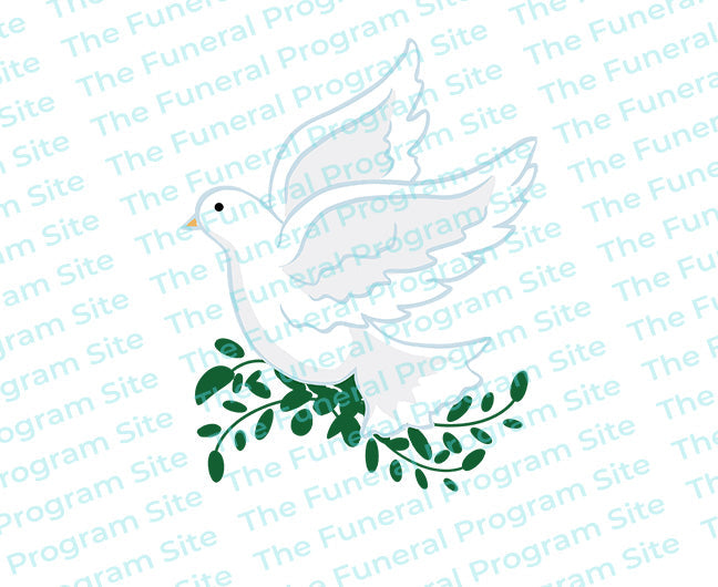 White Dove Ready Made Funeral Clipart Design – Funeral Program-Site ...