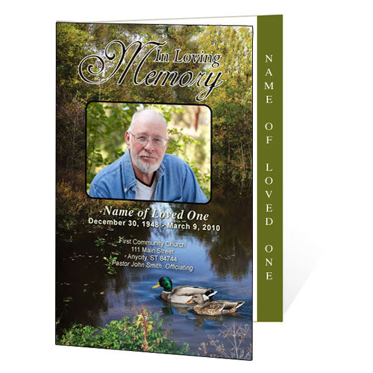Duck Pond 4-Side Graduated Funeral Program Template – Funeral Program ...