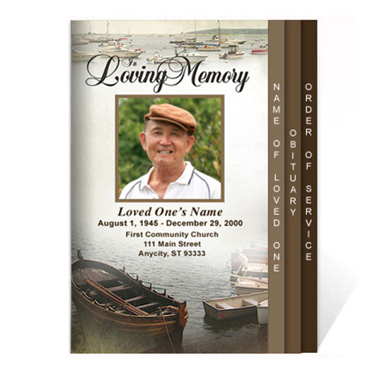 Fishing 8-Sided Graduated Funeral Program Template – Funeral Program ...