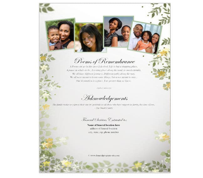 Serene Funeral Flyer Template – Funeral Program-Site Funeral Programs ...