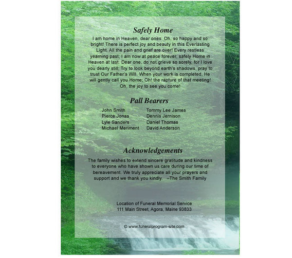 Cascade 4-Side Graduated Funeral Program Template – Funeral Program ...