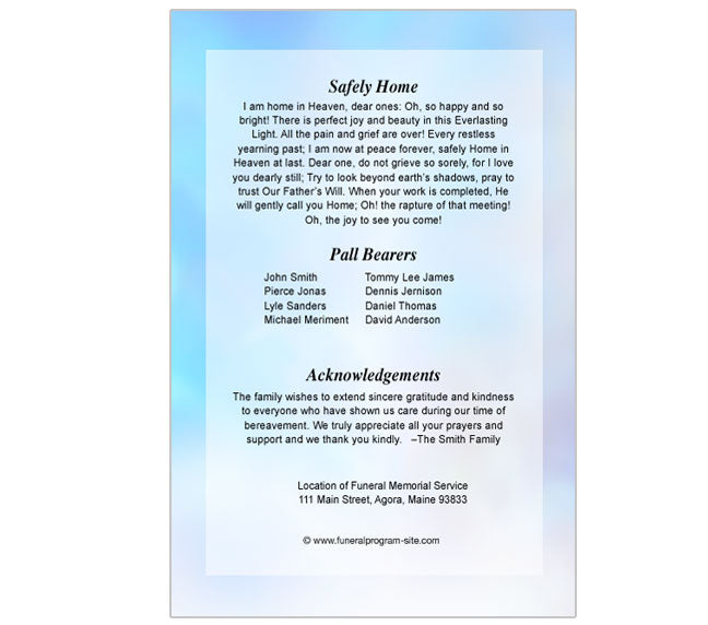 Blessed 4-Sided Graduated Funeral Program Template – Funeral Program ...
