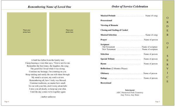 Daisies 8-Sided Graduated Funeral Program Template – Funeral Program ...