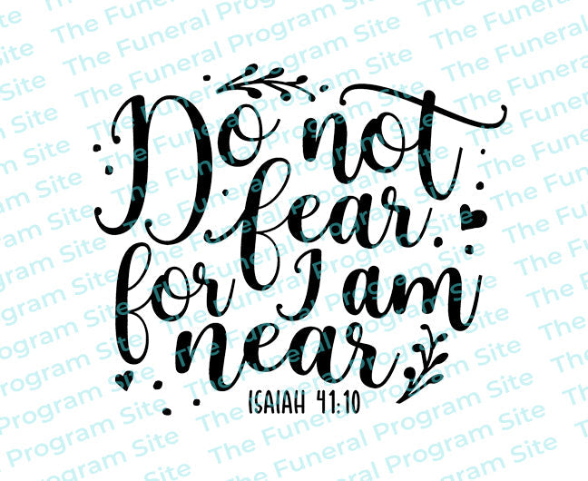 I Am Near Bible Verse Word Art – Funeral Program-Site Funeral Programs ...