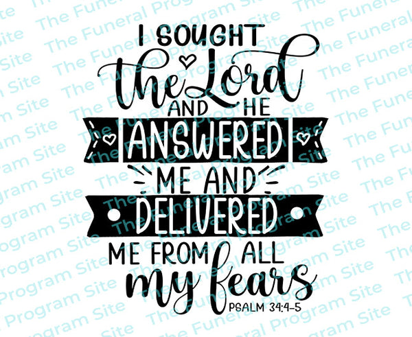 Sought The Lord Bible Verse Word Art – Funeral Program-Site