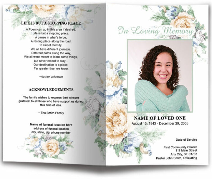 DIY Funeral Bulletins - Funeral Bulletin Templates – Funeral Program ...