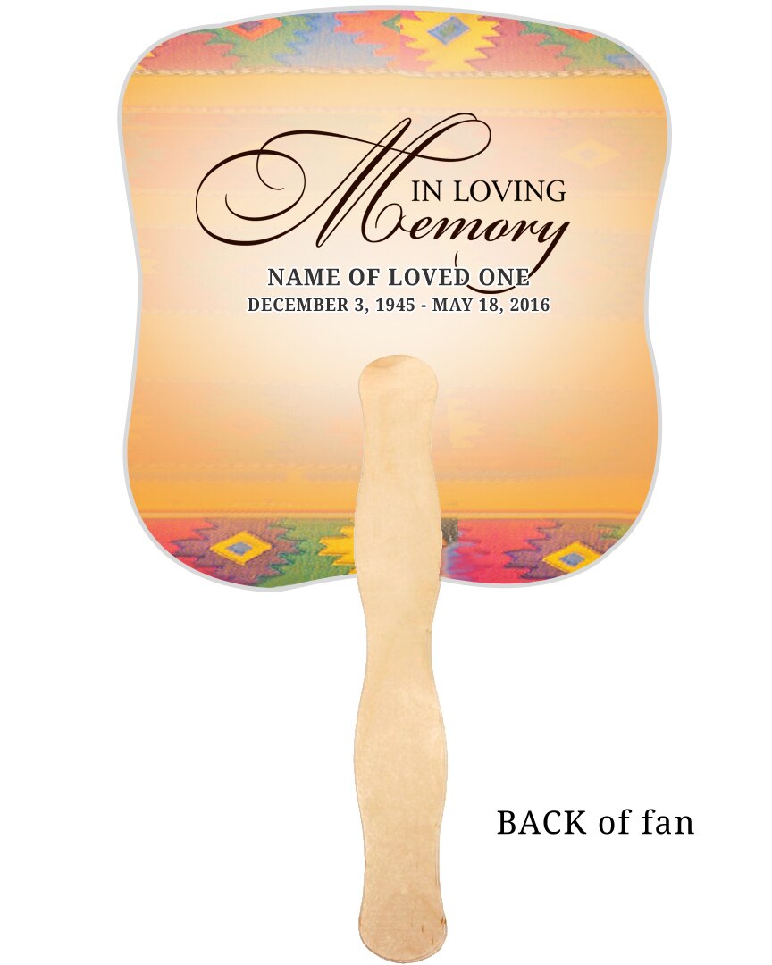 DeColores Cardstock Memorial Church Fans With Wooden Handle – Funeral ...