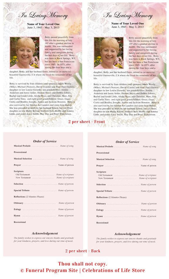 Pearls Funeral Flyer Template – Funeral Program-Site Funeral Programs ...