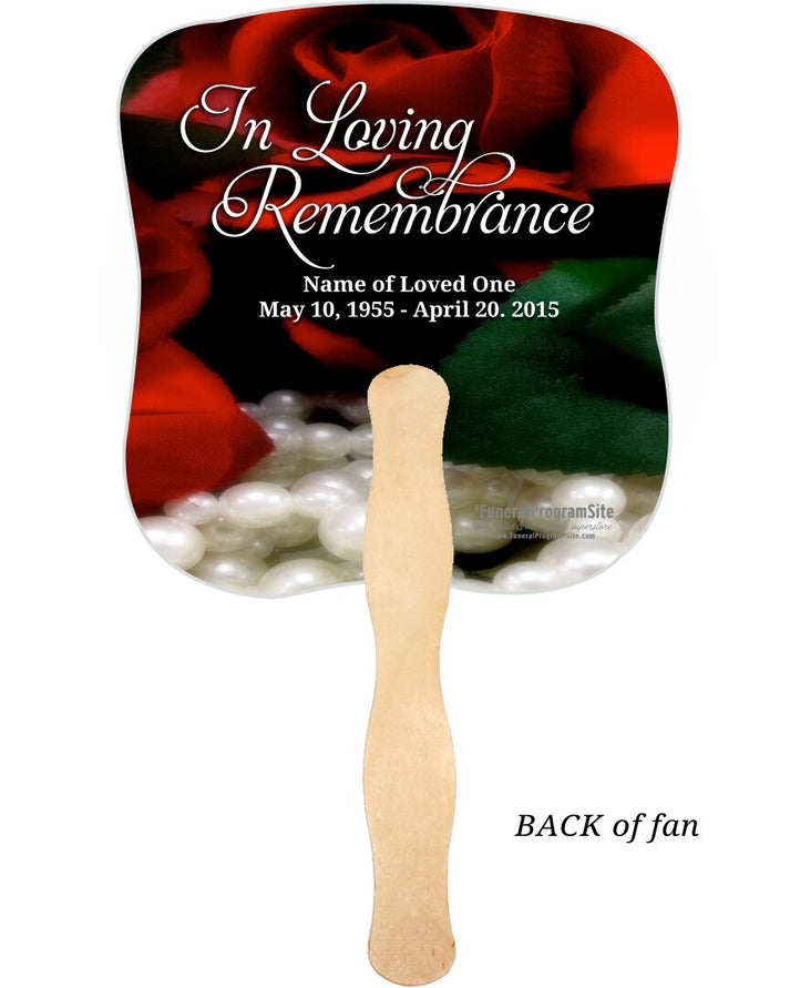 Elegance Cardstock Memorial Church Fans With Wooden Handle – Funeral ...