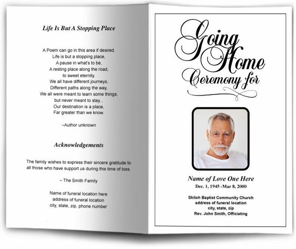 Going Home Funeral Program Template – Funeral Program-Site Funeral ...
