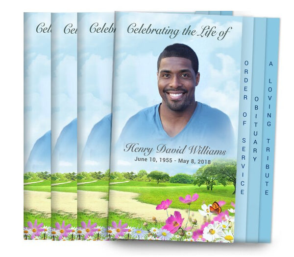 Country Road 8-Sided Graduated Fold Funeral Program Design Print ...