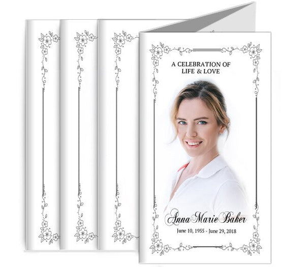 Flourish Frame Funeral Memorial Trifold Brochure Design Print – Funeral ...