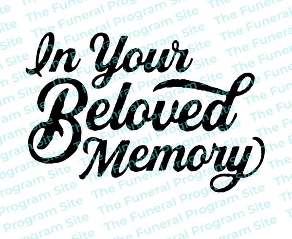In Your Beloved Memory Funeral Program Titles – Funeral Program-Site ...