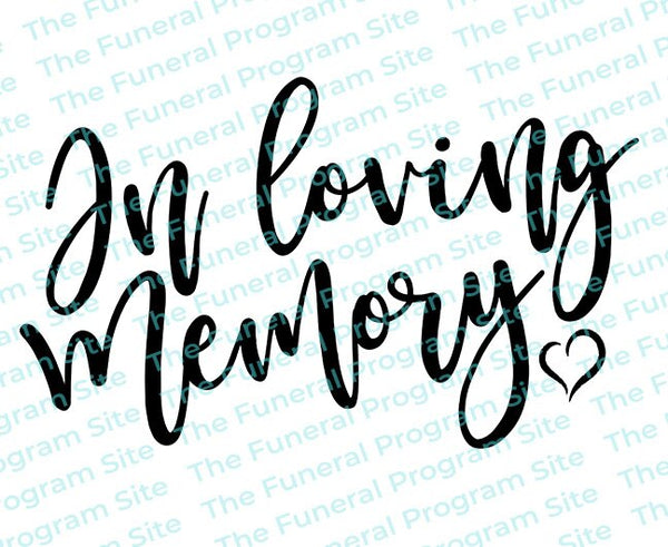 In Loving Memory Word Art Funeral Program Title Design – Funeral Program-Site Funeral Programs ...