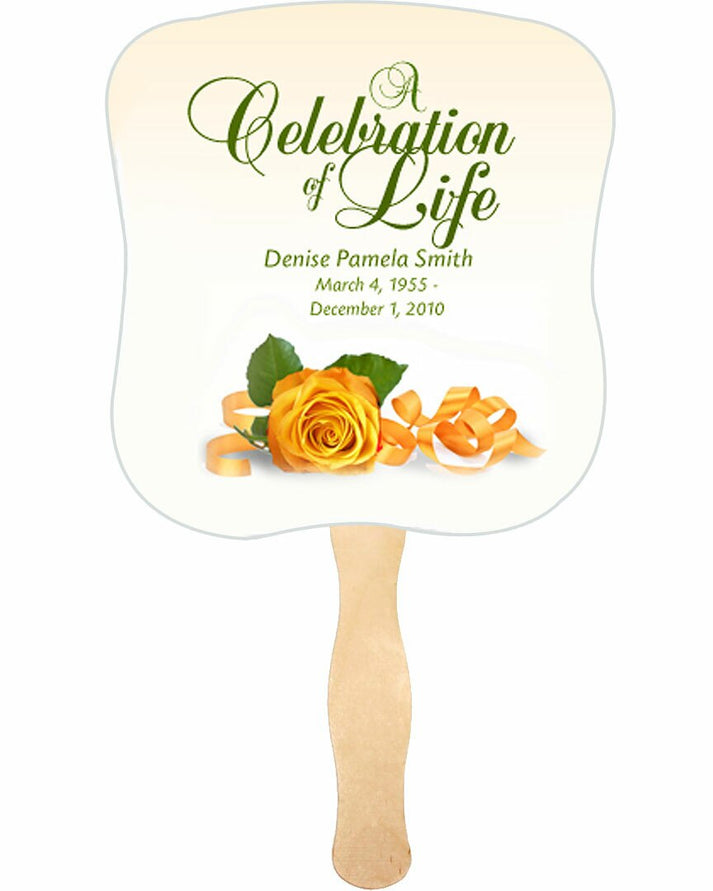 Memory Cardstock Memorial Church Fans With Wooden Handle – Funeral ...