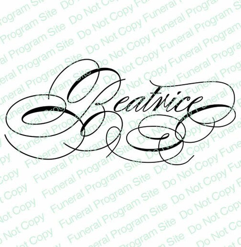 Beatrice Name Word Art Name Design | Funeral Program Site – Funeral ...
