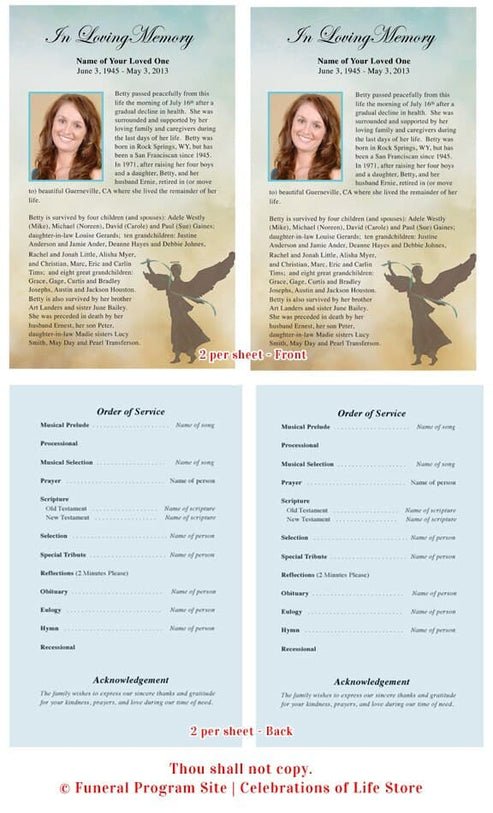 Celestial Funeral Flyer Template – Funeral Program-Site Funeral ...
