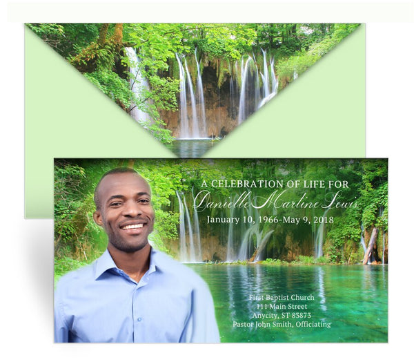 Waterfall Envelope Fold Funeral Program Design Print – Funeral Program ...