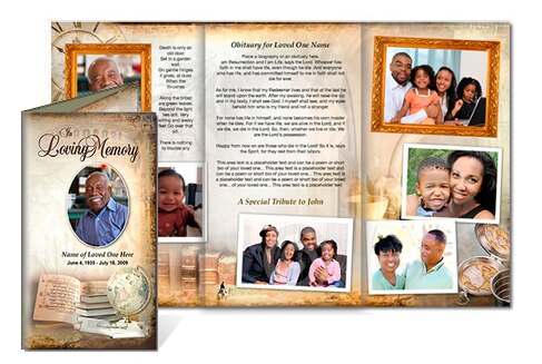 History TriFold Funeral Brochure Template – Funeral Program-Site ...