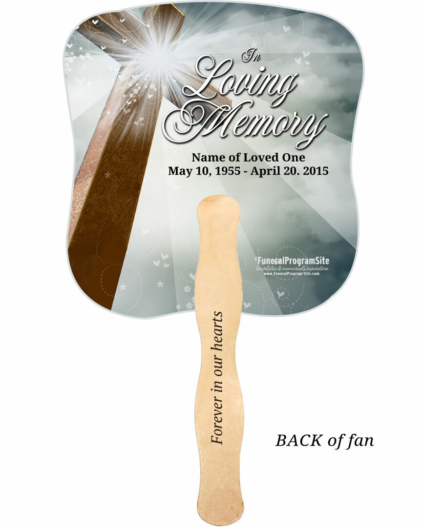 Eternal Cardstock Memorial Church Fans With Wooden Handle – Funeral ...