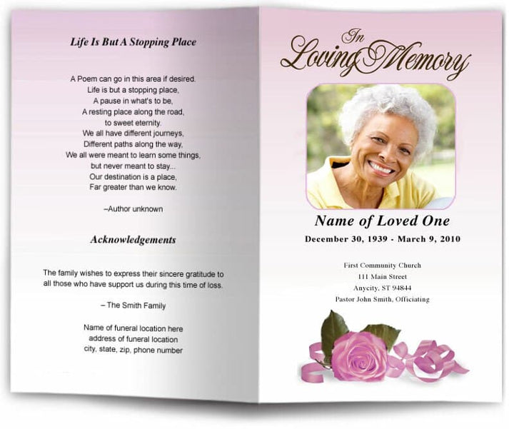 Memory Funeral Program Template - Funeral Program Site – Funeral ...