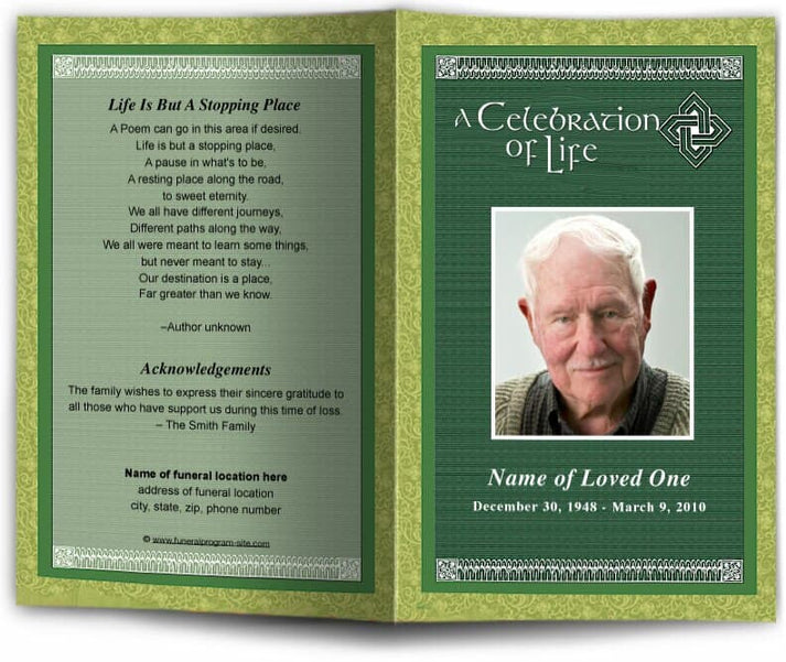 Celtic Funeral Program Template | DIY Funeral Programs – Funeral ...