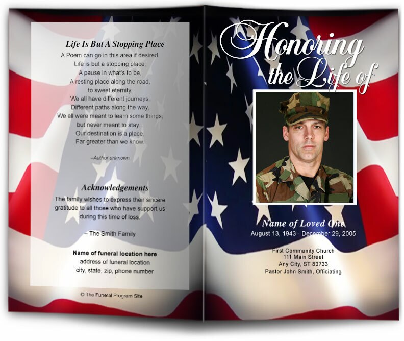 US Flag Funeral Program Template | DIY Funeral Programs – Funeral ...