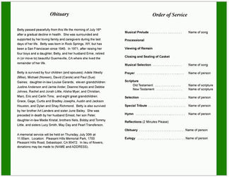 Jamaica Funeral Program Template | DIY Funeral Programs – Funeral ...