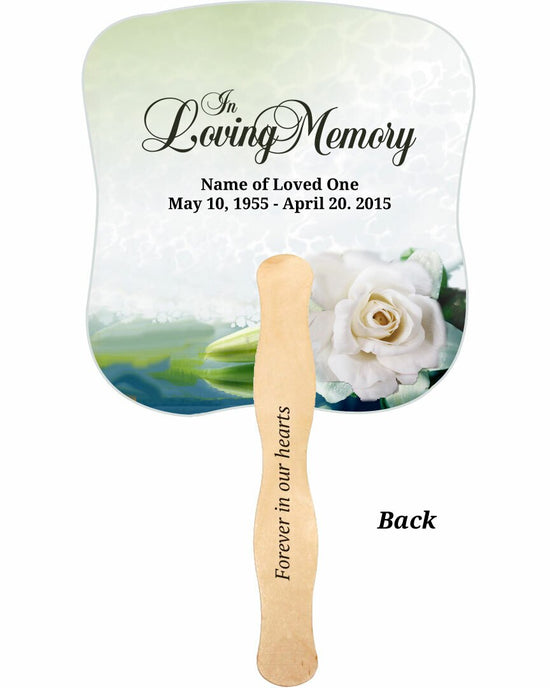 Divine Cardstock Memorial Church Fans With Wooden Handle – Funeral ...